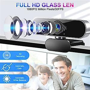 FUMAX 1080P HD Webcam with Microphone, Computer USB Web Camera at 1080P/30fps, 100 Wide Angles View, Plug and Play, Works with Skype, Zoom, FaceTime, Hangouts, PC/Mac/Laptop/MacBook/Tablet