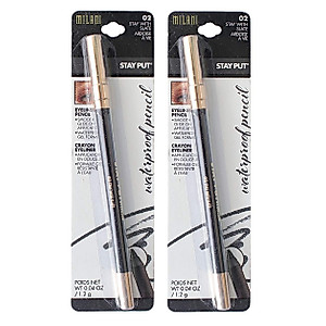 Pack of 2 Milani Stay Put Waterproof Eyeliner Pencil, Stay With Slate (02)