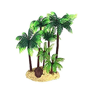 TEHAUX Plastic Coconut Palm Tree Miniature Plant Bonsai Craft Micro Landscape DIY Decor