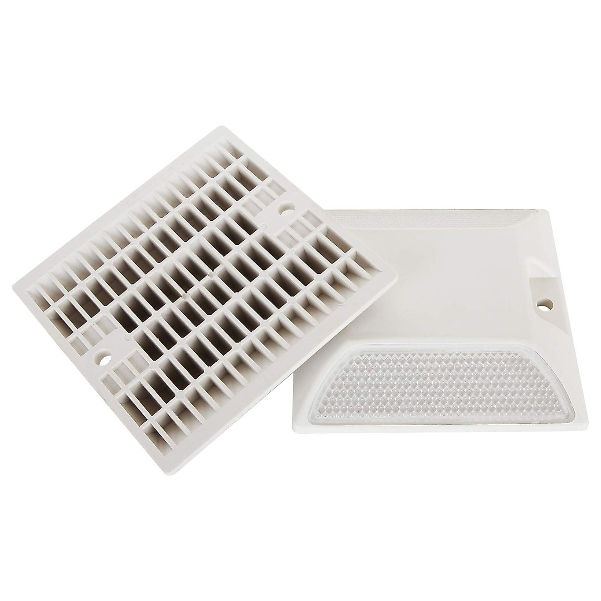 20Pack White Reflective Road Driveway Marker 3-3/4”x 3-3/4”Street Pavement & Asphalt Stud Markers, Great Reflecting for Speed Bumps, Sidewalks, Pedestrian Crossings, Freeways, Driveways