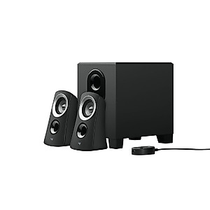 Logitech Z313 2.1 Multimedia Speaker System with Subwoofer, Full Range Audio, 50 Watts Peak Power, Strong Bass, 3.5mm Inputs, PC/PS4/Xbox/TV/Smartphone/Tablet/Music Player - Black