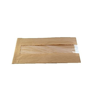 PACKNWOOD 210SVIS2212 - Paper Sandwich Bag Wax - Brown Kraft Bag with Window - Compostable Paper Sandwich Bags - Greaseproof Baguette Paper Bags - Recyclable - (8.7 x 4.7 x 2in) - (Case of 1000)