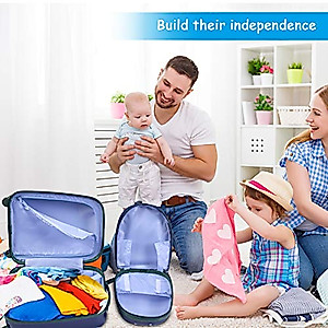 HONEY JOY Kids Luggage, 12" Toddler Backpack & 16" Travel Suitcase with Wheels, Lightweight Toddler Girls Suitcase, Durable ABS Hardshell, 2Pcs Carry On Luggage Set for Boys Girls(Elephant)