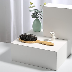 BESTOOL Hair Brush, Boar & Nylon Bristle Brush for Women men Kid, Oval Brush for Wet/Dry Hair Smoothing Massaging Detangling, Enhance Shine & Health