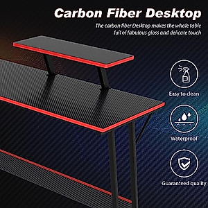 PayLessHere L Shaped Desk Corner Gaming Desk Computer Desk with Large Desktop Studying and Working and Gaming for Home and Work Place,Black