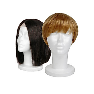 STUDIO LIMITED 11.4-Inch Styrofoam Mannequin Head (3 Pack) - White Foam Wig Stand for Wigs, Hats, Masks, Hairpieces, Arts, Crafts, DIY Projects, Salon Display, and Travel Use