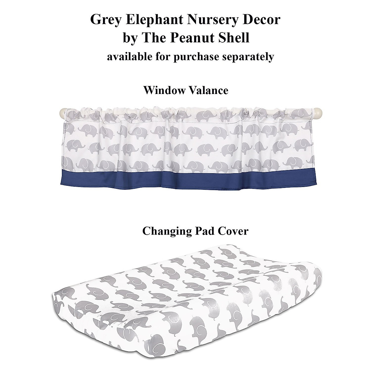 Grey Elephant Fitted Crib Sheet - 100% Cotton Baby Girl and Boy Jungle Animal Theme Nursery and Toddler Bedding