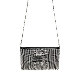 Frewahmesh Women clutch metal mesh evening purse bag for Cocktail Party Prom Wedding Banquet (Gun metal)