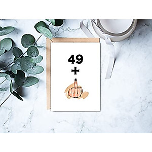 LillaGifts Funny 50Th Birthday Card - 49+1 Women Or Men - Sweet 50 Years Old Birthday Gift - Gift Perfect For Husband Wife Brother Sister, 5 x 7 inches