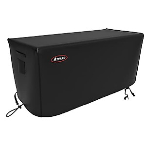 ATYARD Gas Fire Pit Cover Rectangular 58x24x24 inch - Waterproof Windproof Anti-UV Heavy Duty Patio Firepit Furniture Covers Black