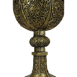 Ebros Decorative Merlin's Holy Grail The Golden Cup Of Life Decorative Chalice Ceremonial Cup Arthurian Legends Medieval Accent Decor