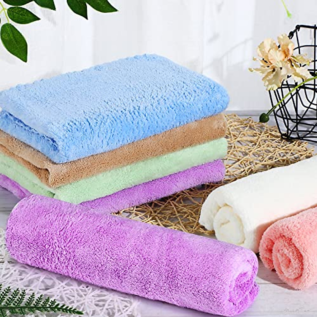 24 Pcs Guinea Pig Blankets Bunk Pet Microfiber Coral Fleece Cage Liners Absorbent Guinea Pig Bedding Soft Accessories Small Animal Bedding Mat Bathe Towels for Puppy Cat (13.8 x 29.5 Inches)