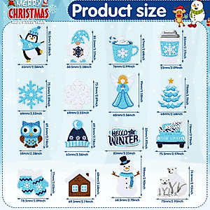 16 Pcs Winter Magnet Diamond Art for Refrigerator Christmas Diamond Painting Magnets DIY Winter Penguin Snowflake Gnome Magnets Diamond Painting Kits Xmas Fridge Magnet Decals for Kids Adults Crafts