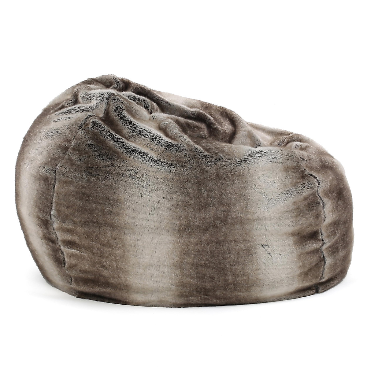 Christopher Knight Home HEAVY METAL Meridian Bean Bag Plush Faux Fur Chair | Comfortable and Fun Beanbag for The Whole Family| Non-Spill Memory Foam Filling (Ash White)