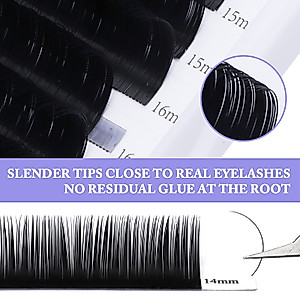 Wendy Lashes Classic Lash Extensions D Curl Eyelash Extensions Premium 0.10 thickness Volume Lash Extension 20-25mm Individual Lashes Soft Dark Professional Lashes Extensions(0.10-D, Mixed 20-25mm)