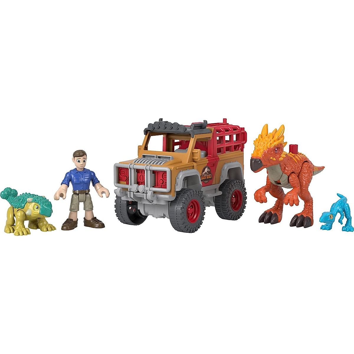 Fisher-Price Imaginext Jurassic World Preschool Toy Camp Cretaceous Runaway Dinosaurs Figure Set for Pretend Play Kids Ages 3+ Years