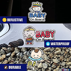 GEEKBEAR Baby on Board Sticker for Cars (02. Basic Girl) – Cartoon Style Design as a Car Accessory - Reflective, Weather-Resistant and Eye-Catching - Gift for New Parents