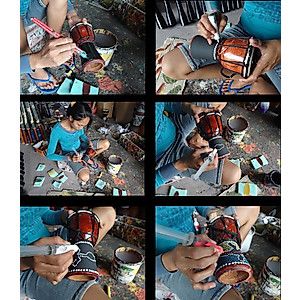 X8 Drums Mini Djembe Drum with Gecko Painted Design