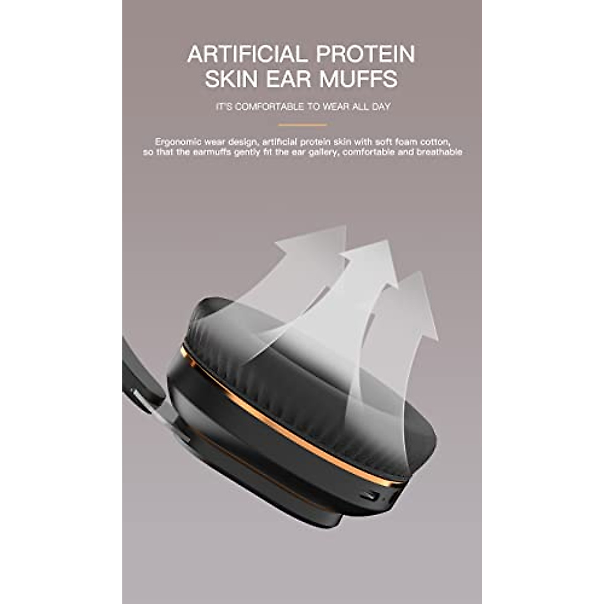 Portable Wireless Headphones - Foldable Lightweight Over-Ear Headphones, Ergonomically Designed Bluetooth Headphones, Soft and Comfortable for Office, School, Travel, Sports