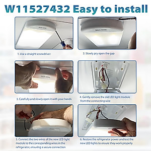 W11527432 W11387579 W11333374 Whirlpool Amana Compatible with Refrigerator Light Assy Module Brand W11042554 W11101384 Replacement