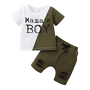 18 24 Months Boy Clothes Toddler Baby Boy Outfits Summer Clothes Set Cute Mamas Boy T-Shirt Cotton Bermuda Shorts Baby Boy Clothes 18-24 Months