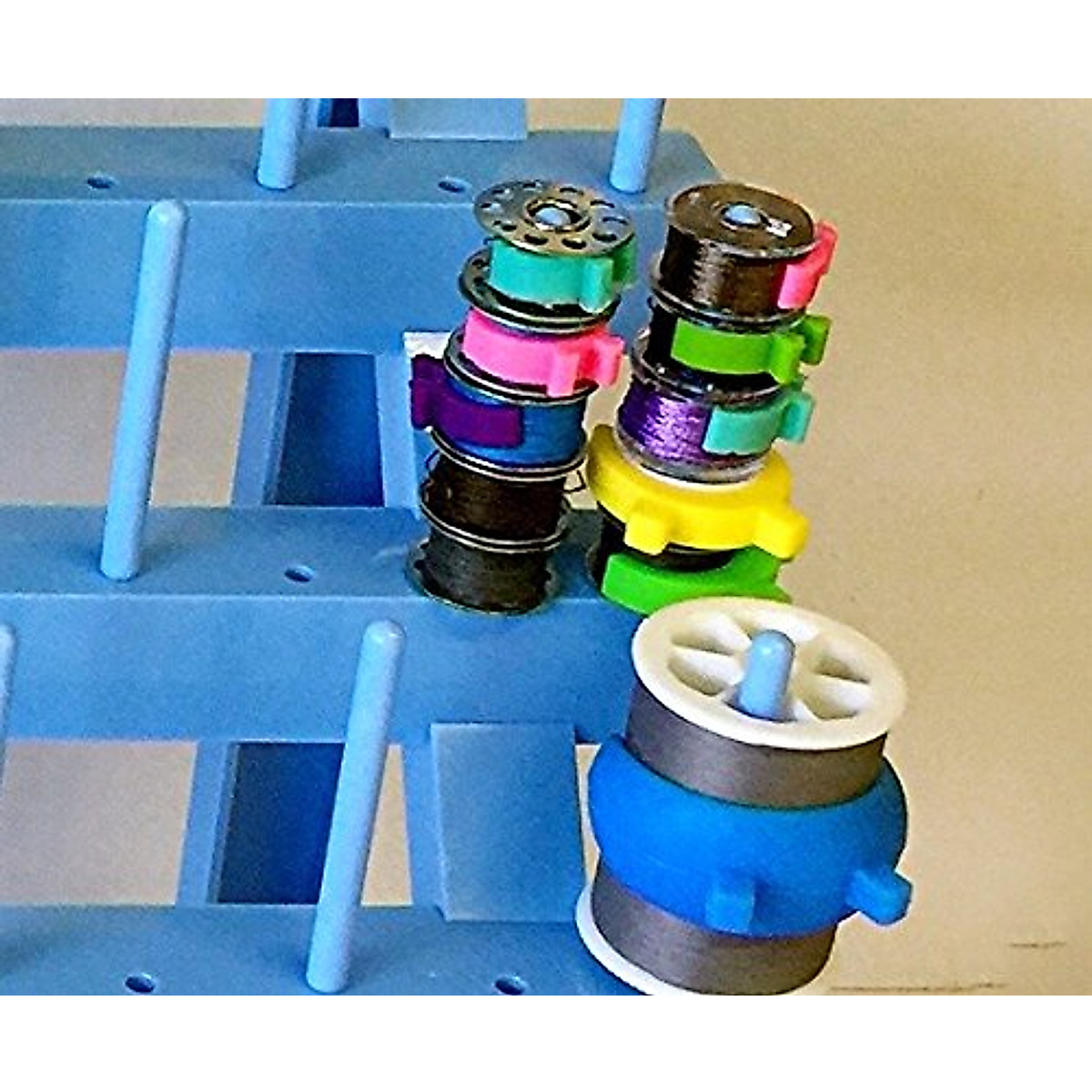 PeavyTailor 70 Spools Thread Holder Thread Rack Sewing Thread Organizer Thread Stand Spool Holder for Sewing and Embroidery Quilting. Threads Spool Rack has Holes to Hold on The Wall Green