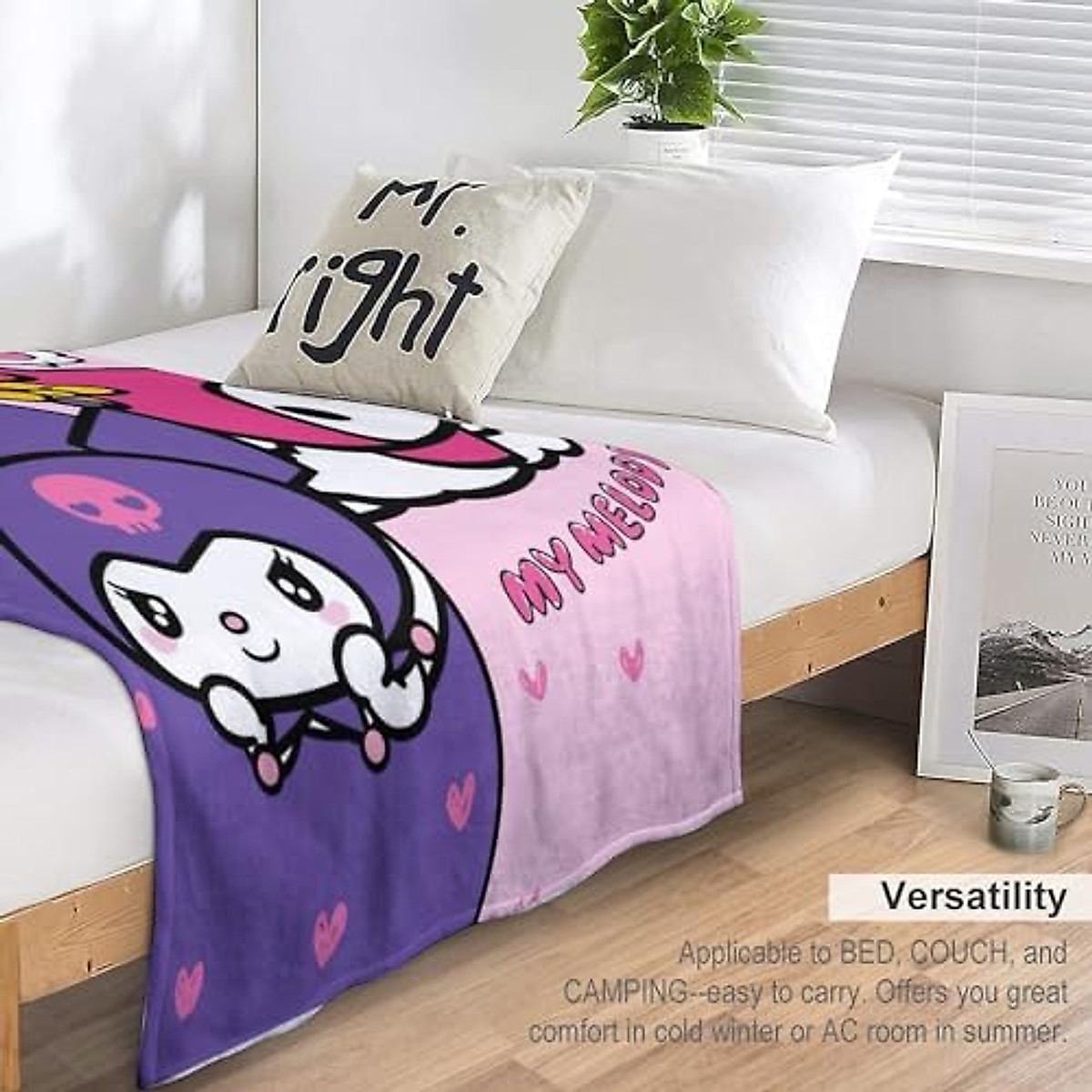 Flannel Blanket, Soft Cozy Lightweight Throw Blanket Cute Purple Patchwork Blanket Gift for Couch Bed Office Travel All Season 40x50 Inches