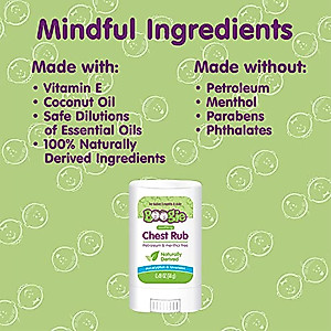 Chest Rub Stick by the Makers of Boogie Wipes, Soothing Eucalyptus and Lavender, 0.49oz, Pack of 1