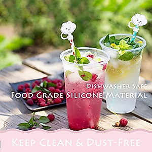 8Pcs Straw Covers Cap for Stanley Cup, 10MM Straw Cover Stanley Tumbler with Handle 40 Oz, Silicone Straw Topper, Cute Straw Dispenser, Straws Stopper, Straw Tip Covers for Stanley Cup Accessories