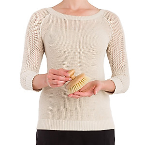 Redecker Natural Pig Bristle Massage Brush with Oiled Beechwood Knob, 3-7/8-Inches