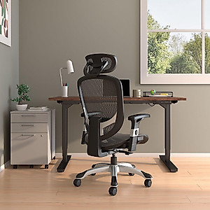 STAPLES Hyken Technical Task (Black, Sold as 1 Each) -Adjustable Breathable Mesh Material Provides Lumbar, arm and Head Support, Perfect Desk Chair for The Modern Office