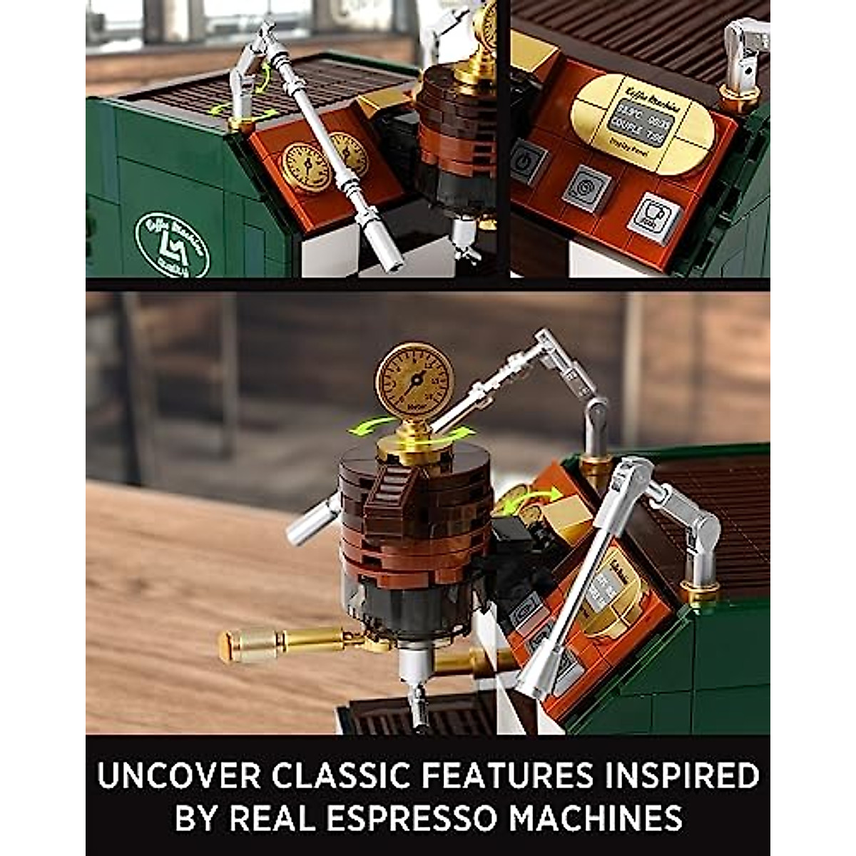 Nifeliz Coffee Machine, Semi-Automatic Espresso Machine Building Model Toy, Delightful Coffee Maker Display Set for Adult Gift Giving (426 Pieces)