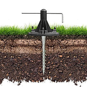 GAMA SONIC GS-3 EZ Ground Anchoring Kit for Single Head Lamp Posts, Black