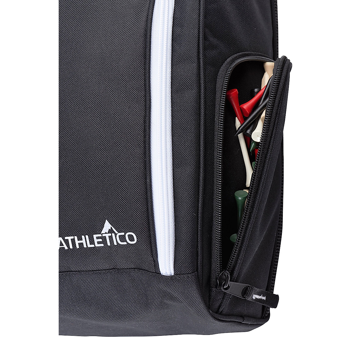 Athletico Golf Shoe Bag - Zippered Shoe Carrier Bags With Ventilation & Outside Pocket for Socks, Tees, etc. Perfect Storage (Black)