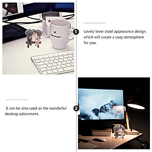 DOITOOL 4 Sets Miniature Fairy Garden Figures Kissing Couple Statue Sitting on Chairs Figurines Cake Figures Decoration Succulent Bonsai Ornament