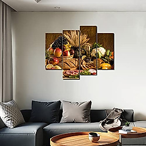First Wall Art Modern 4 Panels Canvas Fresh Fruit On The Table Kitchen Wall Art Painting The Picture Print On Canvas Food Pictures Colorful
