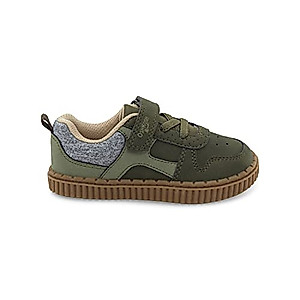 OshKosh B'Gosh Boy's Beckett Sneaker, Olive, 5 Toddler