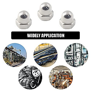 Cionyce 50 PCS M4 Acorn Cap Nuts Dome Cap Head Nuts, 304 Stainless Steel Acorn Hex Nuts Decorative Round Head Cover Hex Dome Nuts