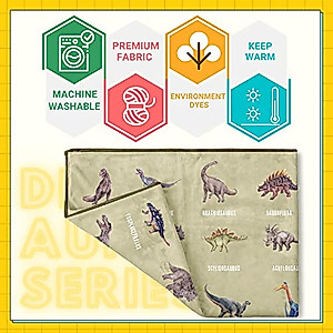 Dinosaur Blanket for Boys，Jurassic World Adults Dino Blanket，Soft Cozy Warm Throw Fleece Blanket for Couch Sofa Bed (Dinosaurs, 60" L x 50" W)
