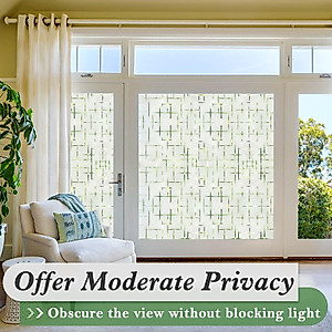 rabbitgoo Window Privacy Film Frosted Glass Window Film, Decorative Privacy Cling, UV Blocking Staic Cling Bathroom Glass Frosting Sticker, Non-Adhesive Front Door Cover, Cross Pattern, 11.8" x 78.7"