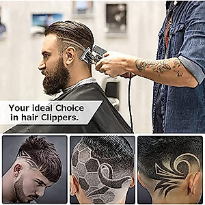 Soonsell Hair Clippers for Men,Beard Trimmer for Men, Electric T Blade Liners Outline Edgers Shaver 0mm Bald Zero Gap Grooming Kit ，Cordless Clippers for Hair Cutting