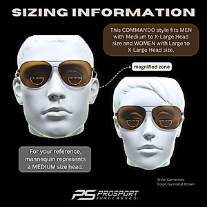 proSPORT Aviator Polarized Bifocal Sunglass Readers Fishing Driving Brown Lens Spring Hinge Men Women 2.5 1.50 1.75 2.00 2.25 2.50