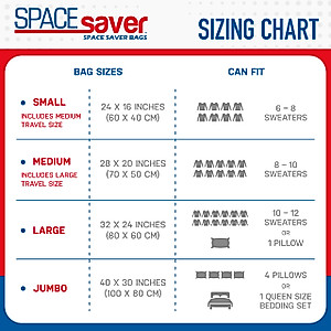 Spacesaver Vacuum Storage Bags Large 10-Pack - Vacuum Seal Bags for Clothing, Comforters, Blankets, and Bedding - 32 x 24 Inch Space Saver Bags for Travel and Home Organization with Hand Pump Included