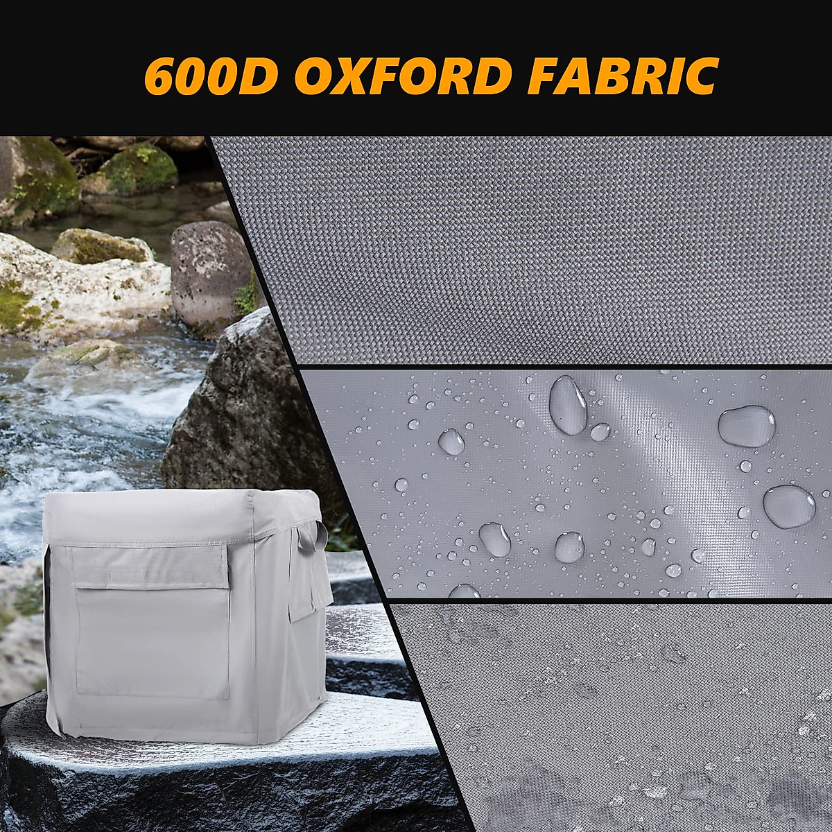 Discover Patios Generator Cover Thicken Heavy Duty Waterproof 600D Polyester,Snow/UV/Wind Proof Generator Cover,38”Lx28”Wx30”H,Gray (38*28*30)
