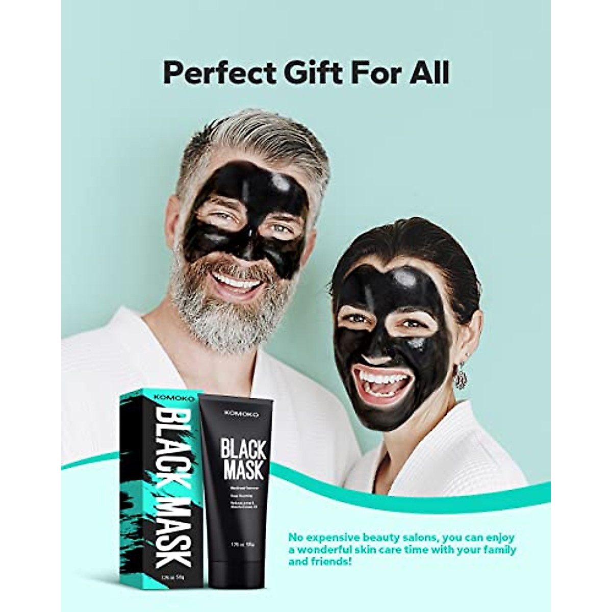 Komoko Blackhead Remover Mask (1.76 oz), Peel Off Face Mask for Men and Women, Charcoal Face Mask for Deep Cleansing, Face Mask Skin Care Peel Off, Facial Mask for Blackheads, Excess oil, Dirts, Pores