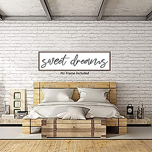 Sweet Dreams Wall Decor Above Bed Canvas Wall Art Sweet Dreams Sign Master Bedroom Wall Decor for Farmhouse over the Bed Wall Decor 16x64 Inch Unframed