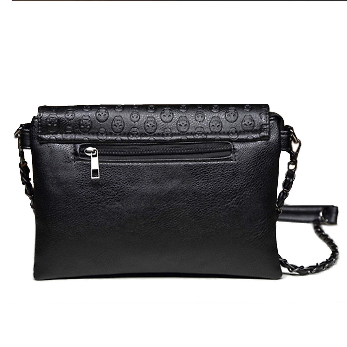 Freie Liebe Women Classic Black Skull Cross Body Bag Vintage Clutch Purse Shoulder Bag