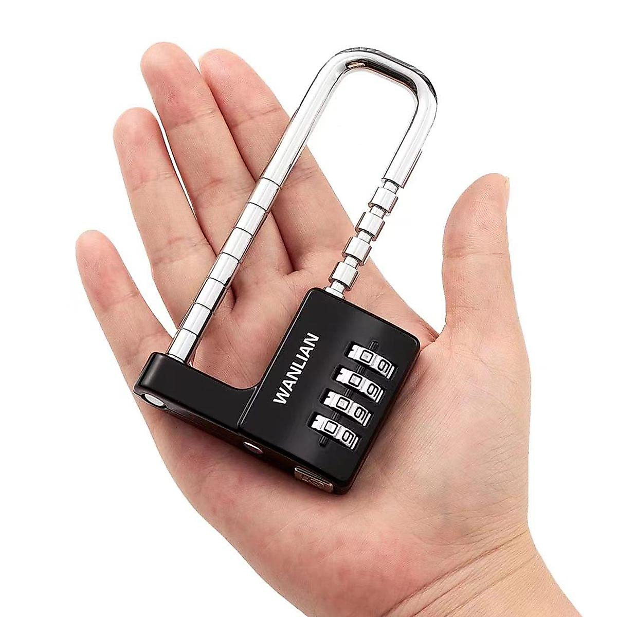 Combination Lock,4 Digit Combination Lock 3/8Inch Long Shackle Outdoor Waterproof Padlock for School Locker, Gym Locker, Hasp Storage, Fence, Gate, Cooler, Case (Black, 1 Pack)