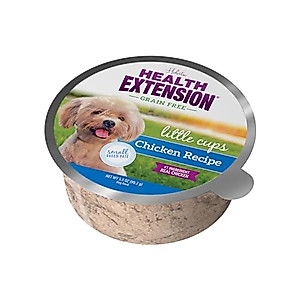 Health Extension Little Cups Grain-Free Wet Dog Food, Small Breed - Chicken 3.5 oz - Complete & Balanced, Easy to Digest, Ideal for Picky Eaters (Case of 12 Cups)