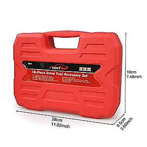 SEKETMAN 18-Piece Drive Tool Accessory Set,Includes Socket Adapters, Extensions and Universal Joints and Impact Coupler, Professional Socket Accessories